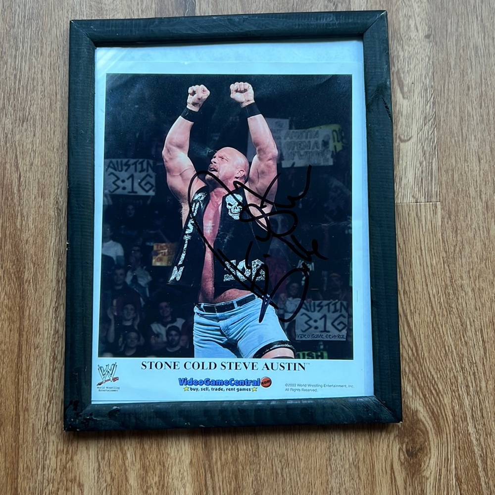 Stone Cold Steve Austin Autograph Frame Picture - Gem